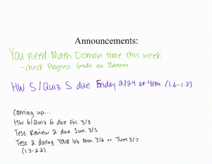 Circuit Training - Functions (algebra) 2 - Show work! Circle your ...