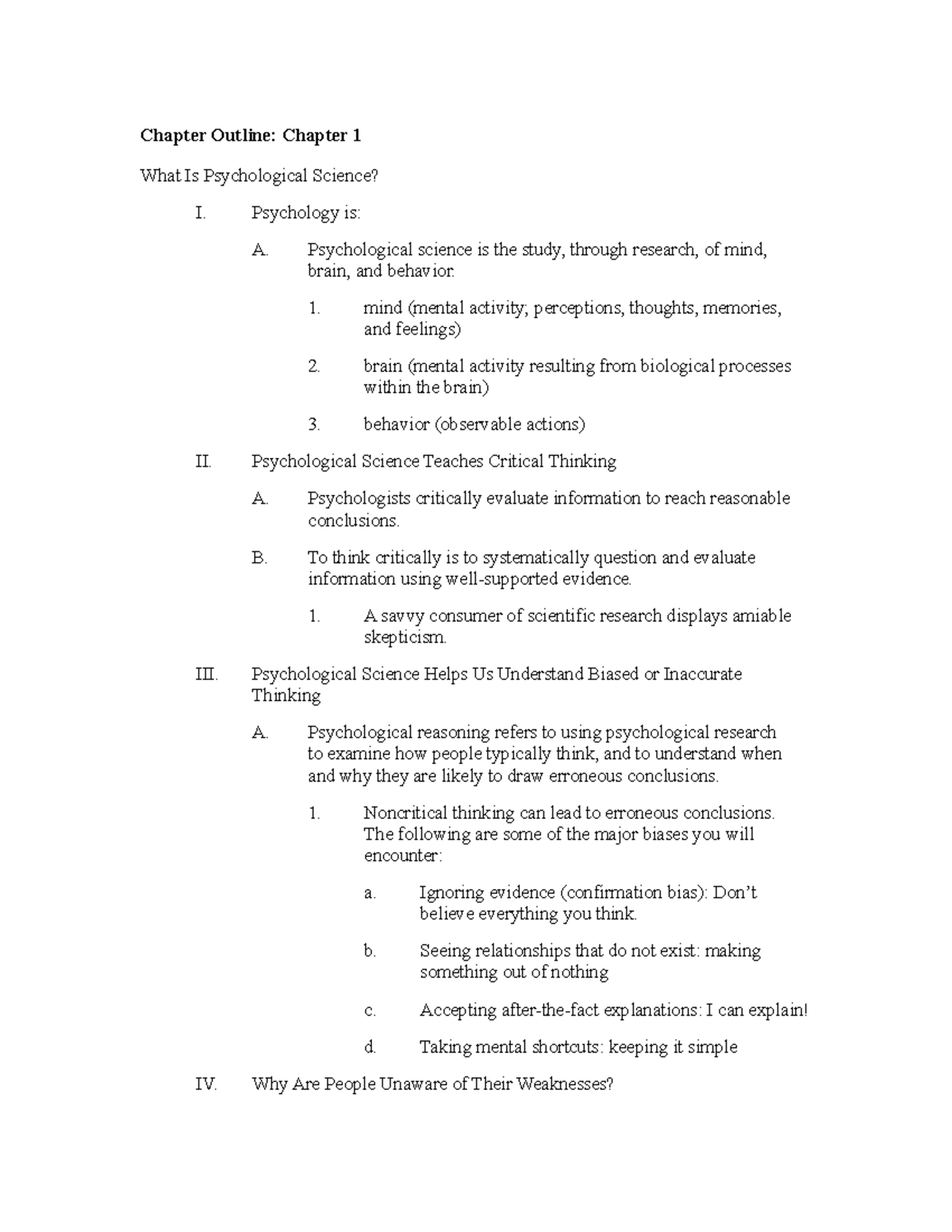 Exam 1 Outline - Prof. Briana Haut - Chapter Outline: Chapter 1 What Is ...
