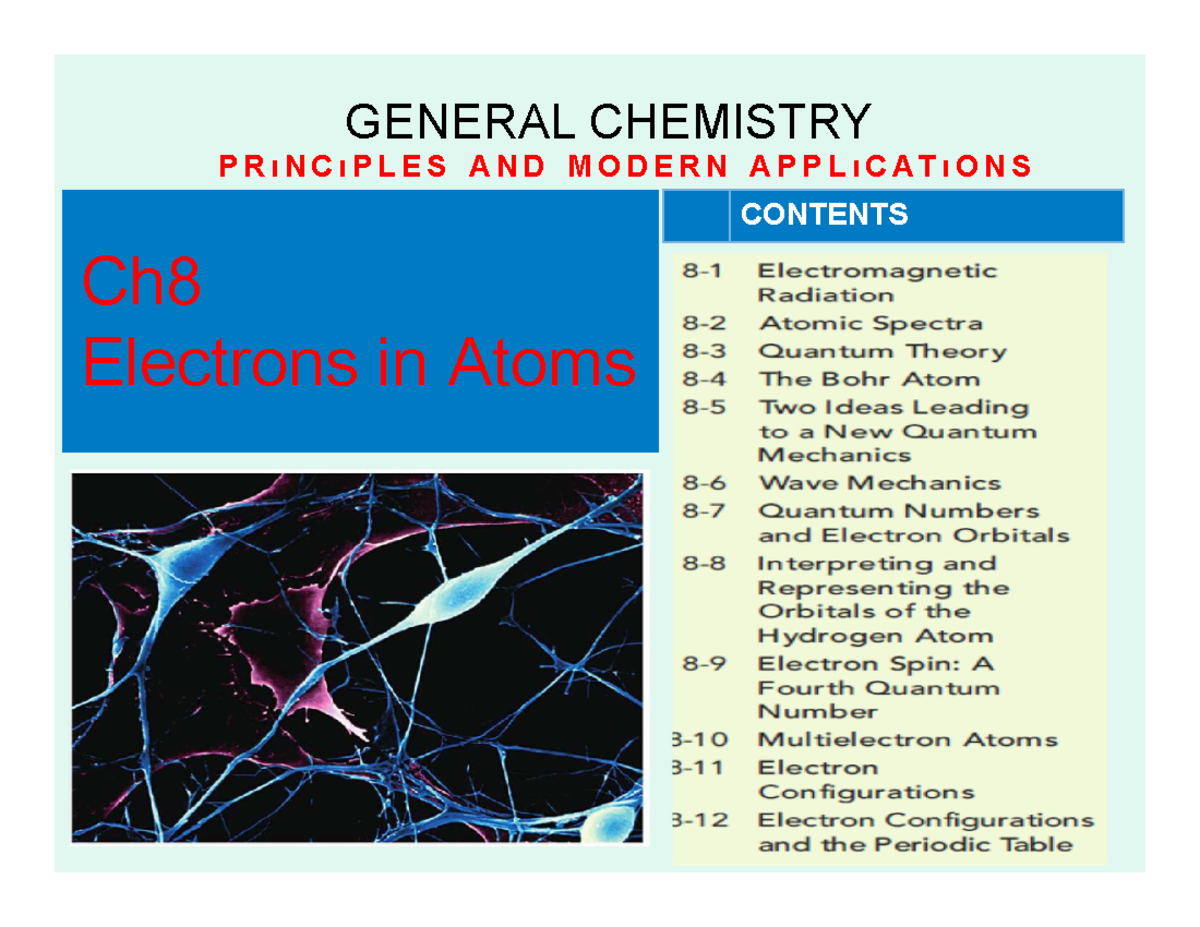 KIM1170 Ch 8 Electrons in Atom - GENERAL CHEMISTRY PRıNCıPLES AND ...