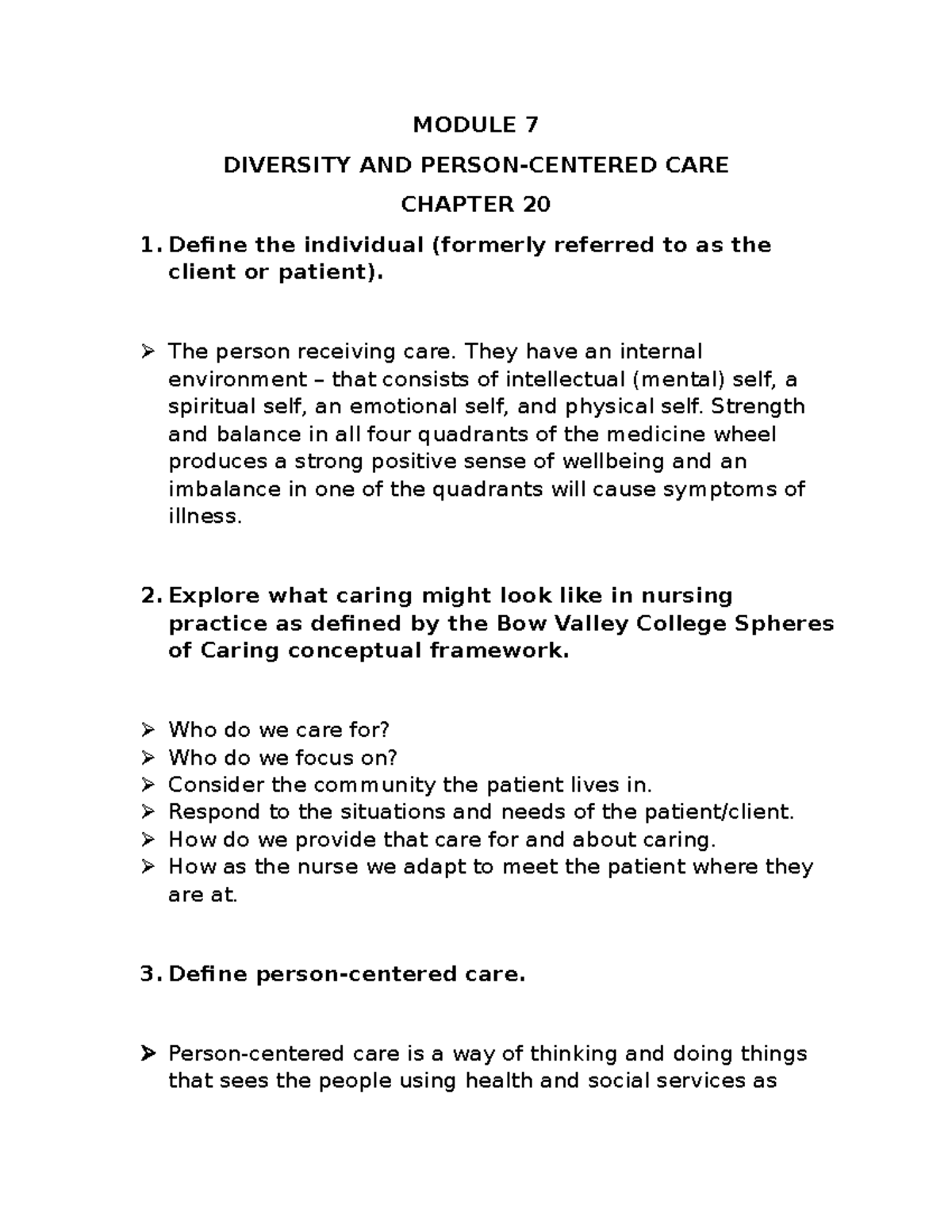 Module 7 - chapter 20 - MODULE 7 DIVERSITY AND PERSON-CENTERED CARE ...