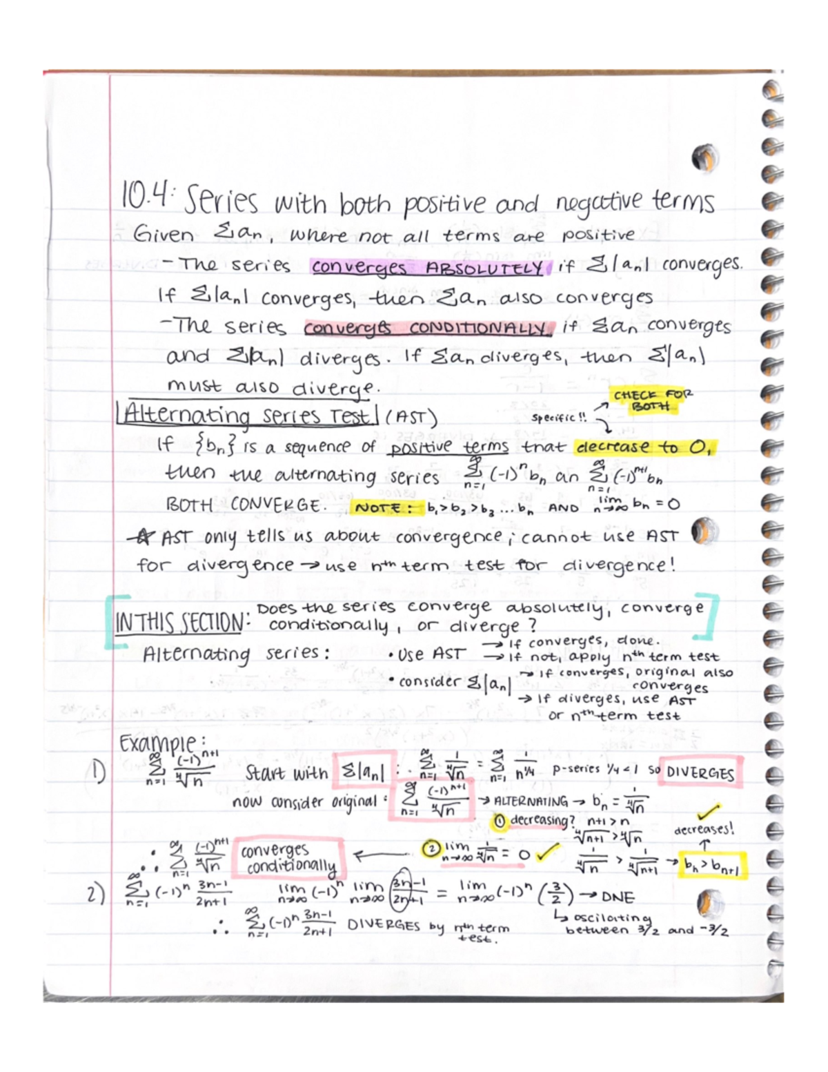 10.4: Series with Positive and Negative Terms - MATH 1020 - Studocu