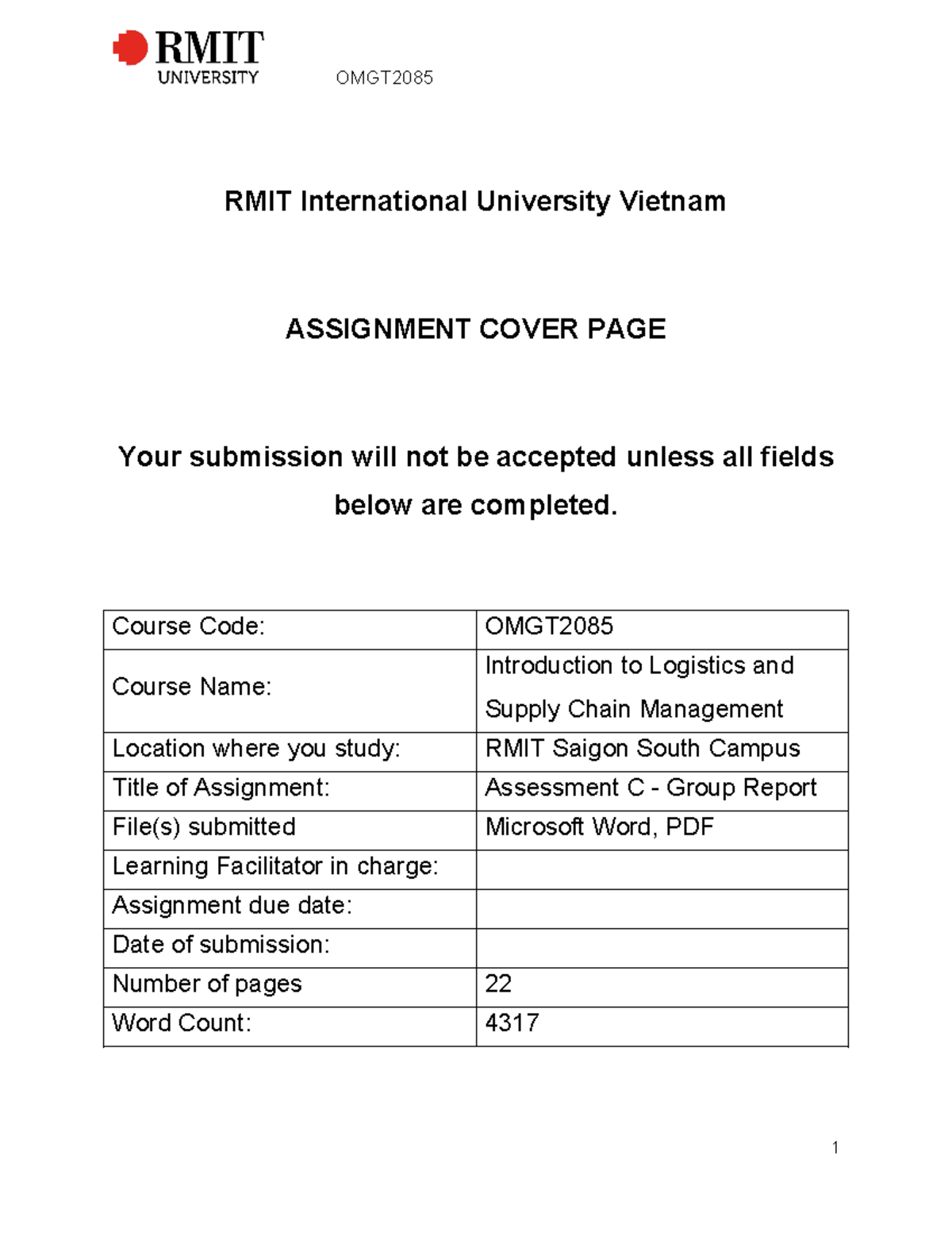 Assessment C Report - RMIT International University Vietnam ASSIGNMENT ...
