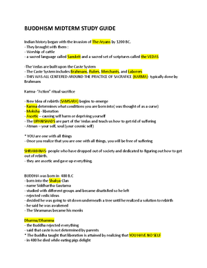 Intro Buddhism Final Exam Study Guide - Final Exam Study Guide ...