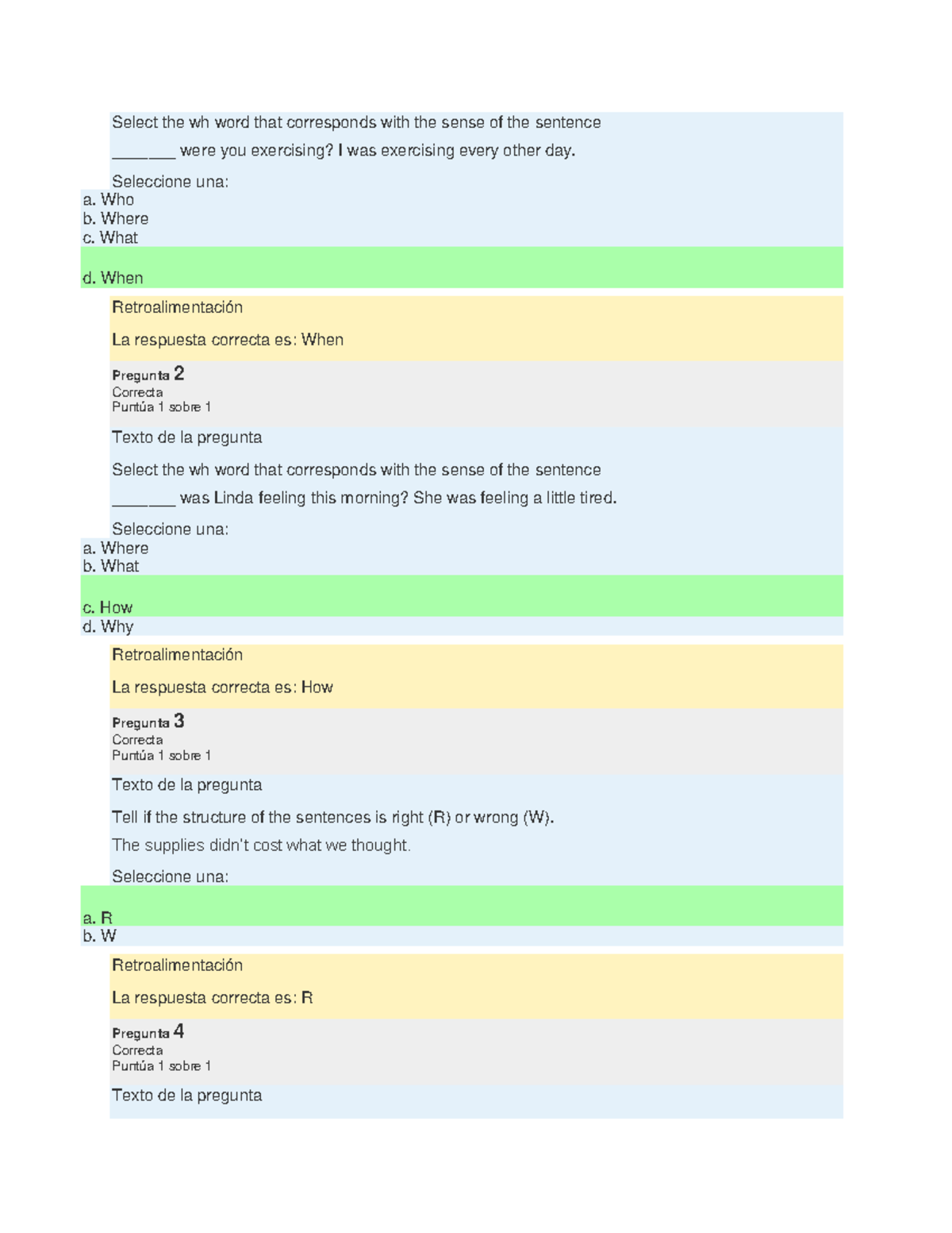 Assignment 3 Questionnaire U22 - Select the wh word that corresponds ...