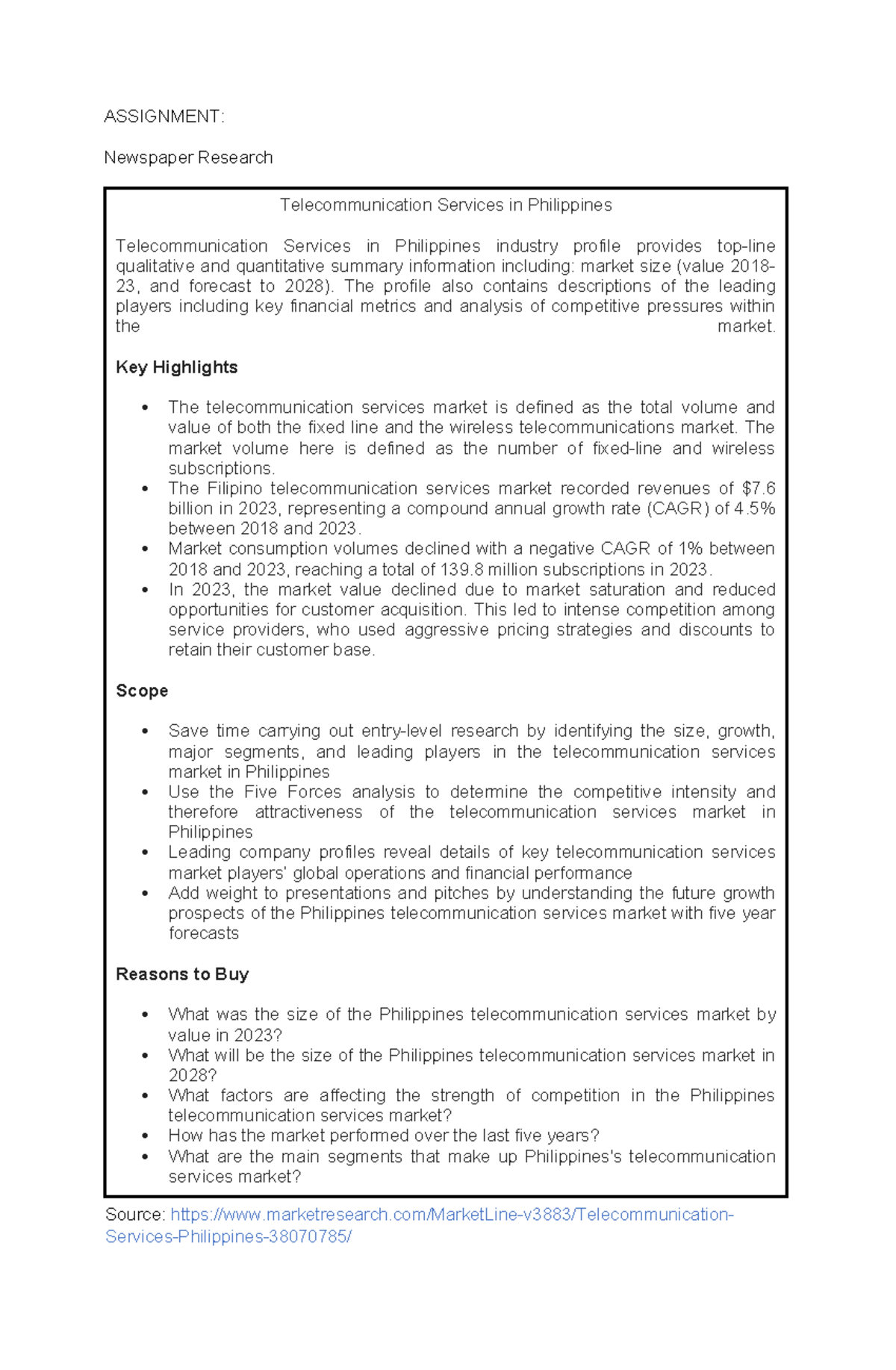 Market Research Final - File that will you on your assignments ...