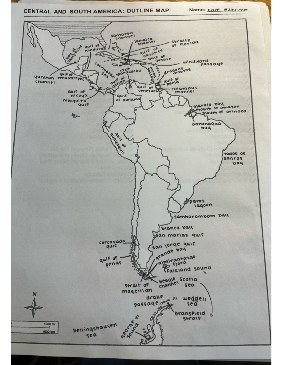 Central and South America Outline Map - GEOL 211 - Studocu