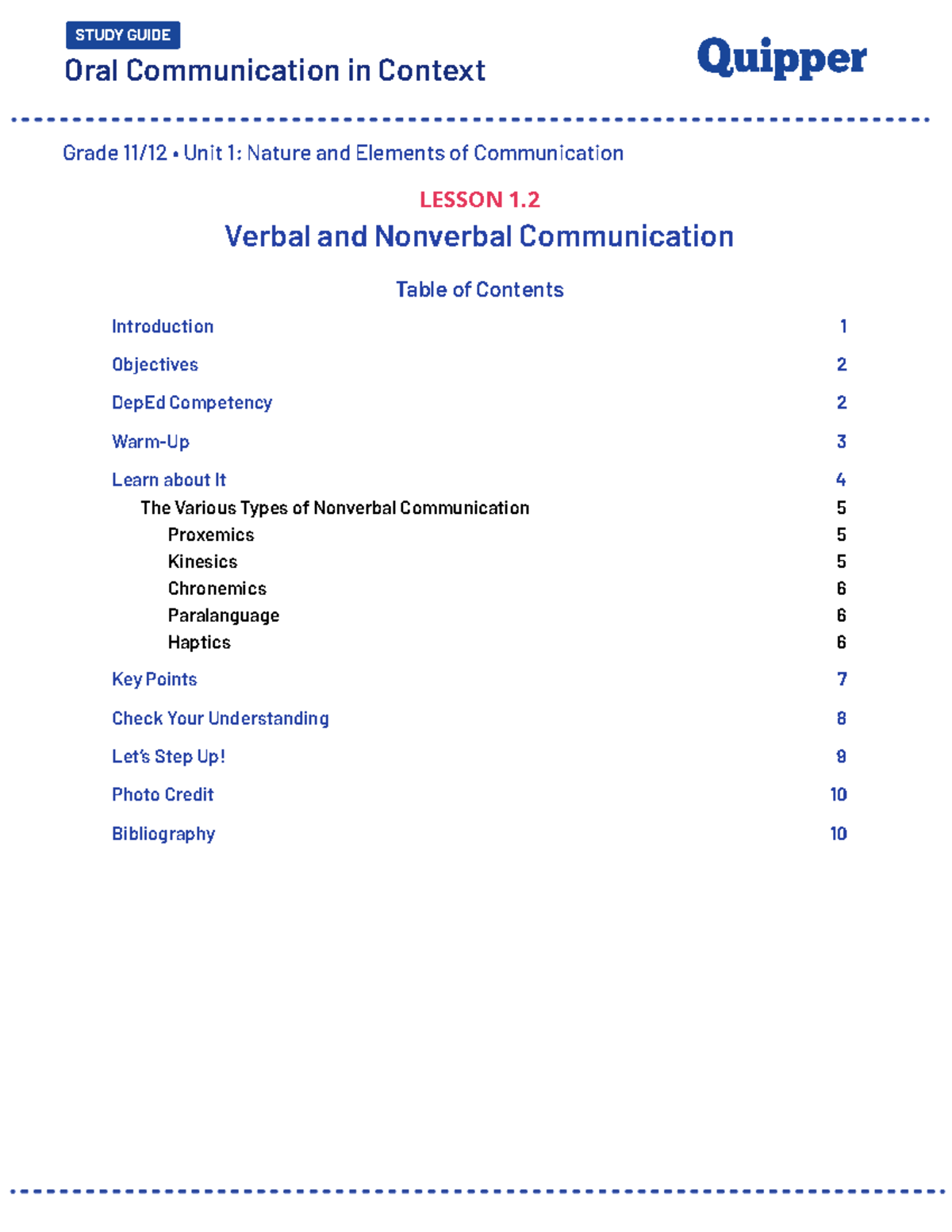 ME Eng OCC 11 Q1 0102 SG Verbal and Nonverbal Communication - Grade 11/ ...