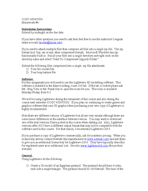 Homework 3 - making a pyramid model - COSC 4324/ Homework # Submission Instructions Submit by ...