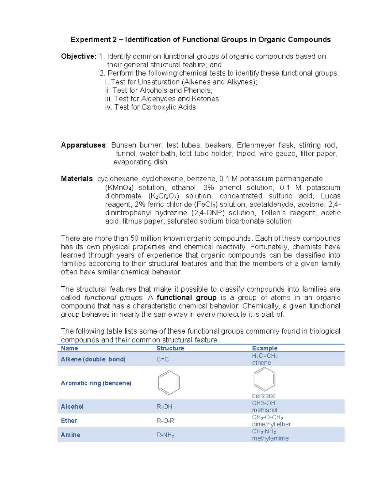 Biochem PT Lab Guide (Exp 2) - Experiment 2 – Identification of ...