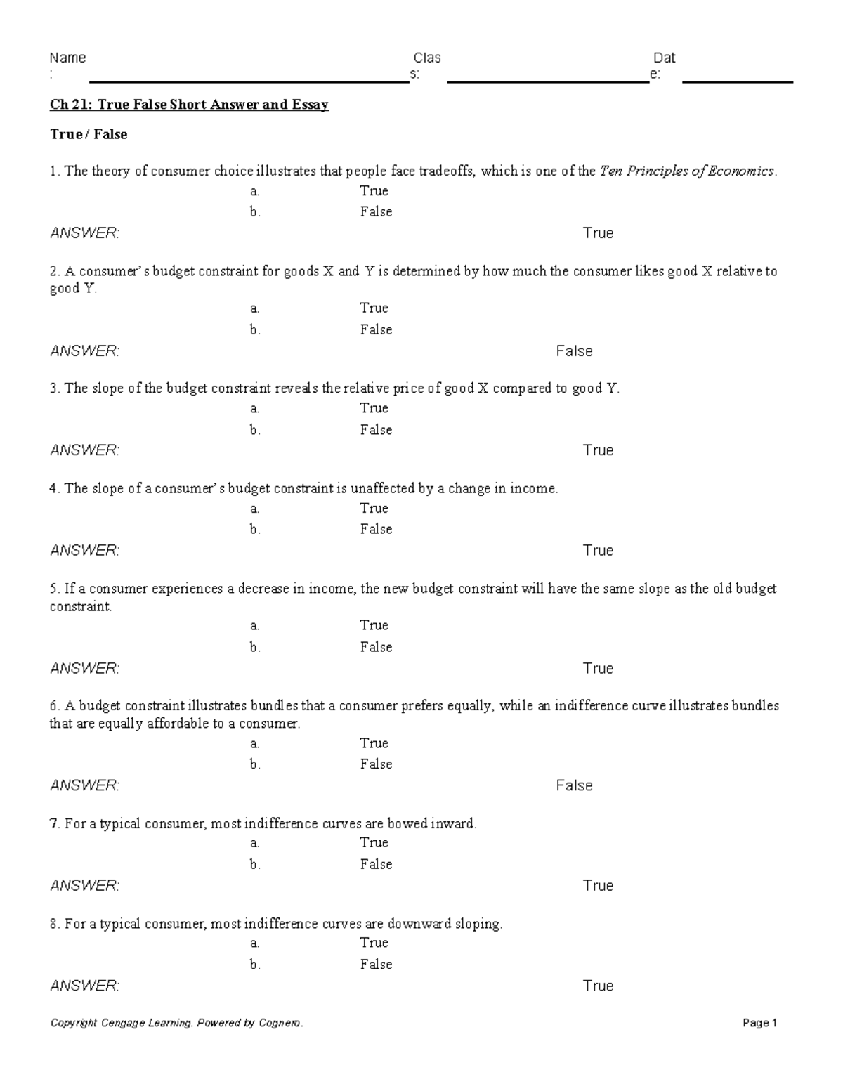 Ch 21 True False Short Answer and Essay - : s: e: Ch 21: True False ...