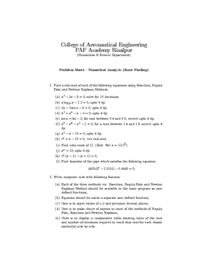 Gaussian Quadrature formula - Numerical Analysis - Studocu