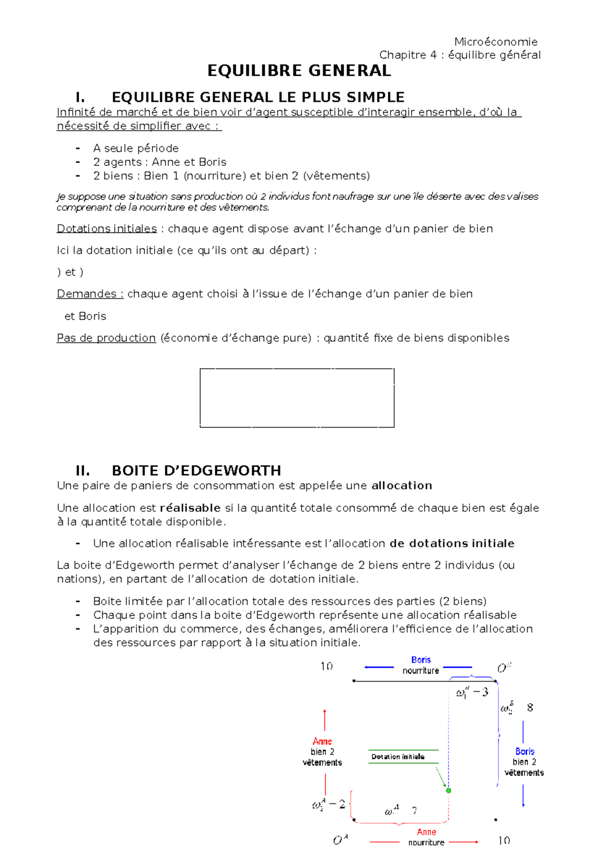 Equilibre général - Mme Petit - Chapitre 4 : équilibre général ...