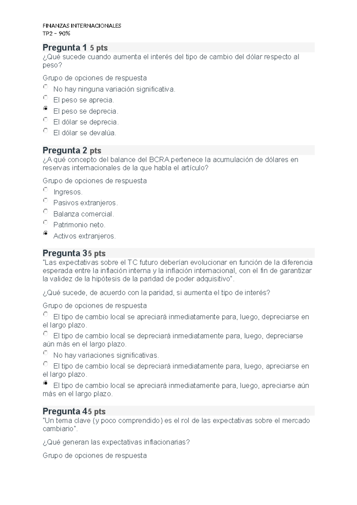 M2 TP 90% CC - Trabajo Practico 2 - 90% - TP2 – 90% Pregunta 1 5 pts ¿Qué sucede cuando aumenta ...