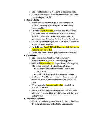 Give Me Liberty Eric Foner Chapter 2 and 3 Outlines - Give Me Liberty ...