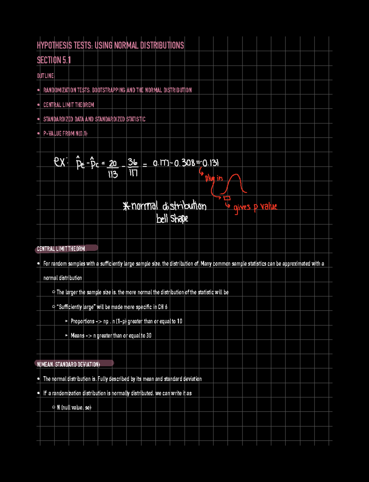 Stat Lecture 5 1 Notes Hypothesis Tests Using Normal Distributions