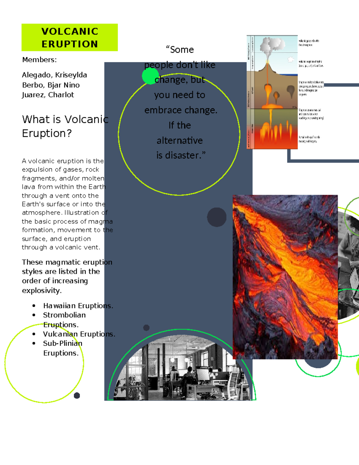 Volcanic Eruption - Summary Education - VOLCANIC ERUPTION Members ...