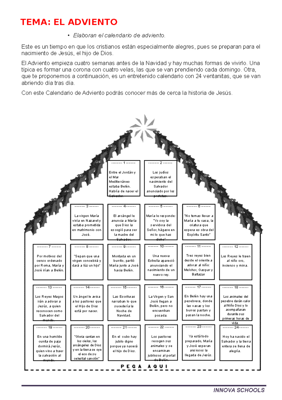 10 Religion MES DE Diciembre - TEMA: EL ADVIENTO Elaboran el calendario ...