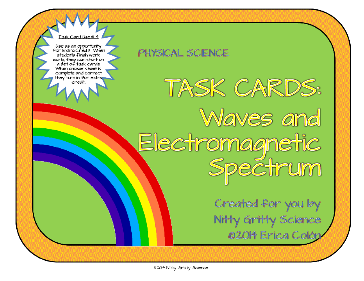 Task card waves complete topic - Introduction Task cards are a great ...