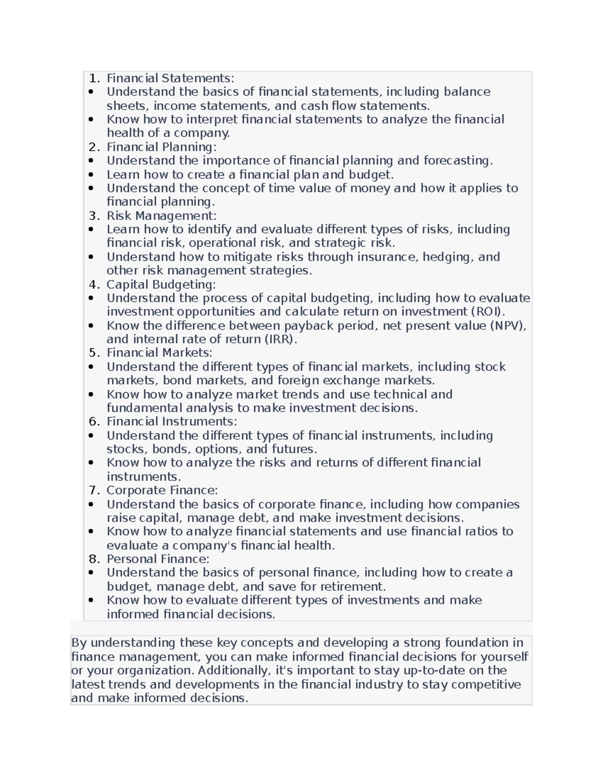 Finance Management Study Guide - Financial Statements: Understand the ...