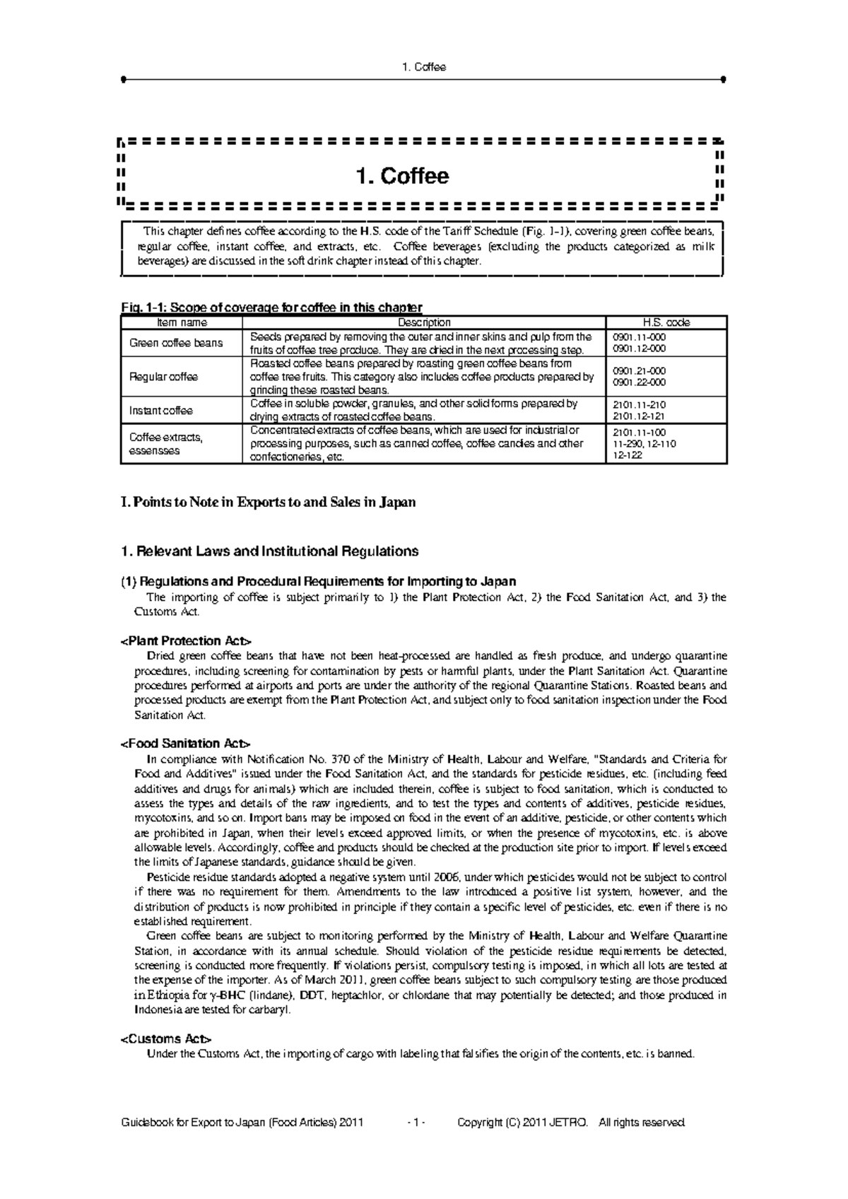 1Ecoffee - hhhs - Fig. 1-1: Scope of coverage for coffee in this ...