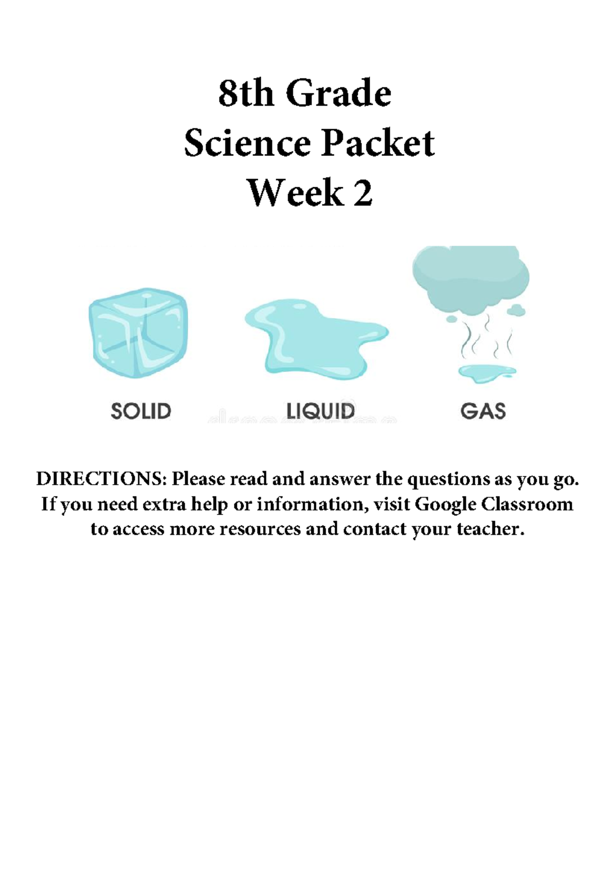 GR 8 Science 4-27 - DIRECTIONS: Please read and answer the questions as ...
