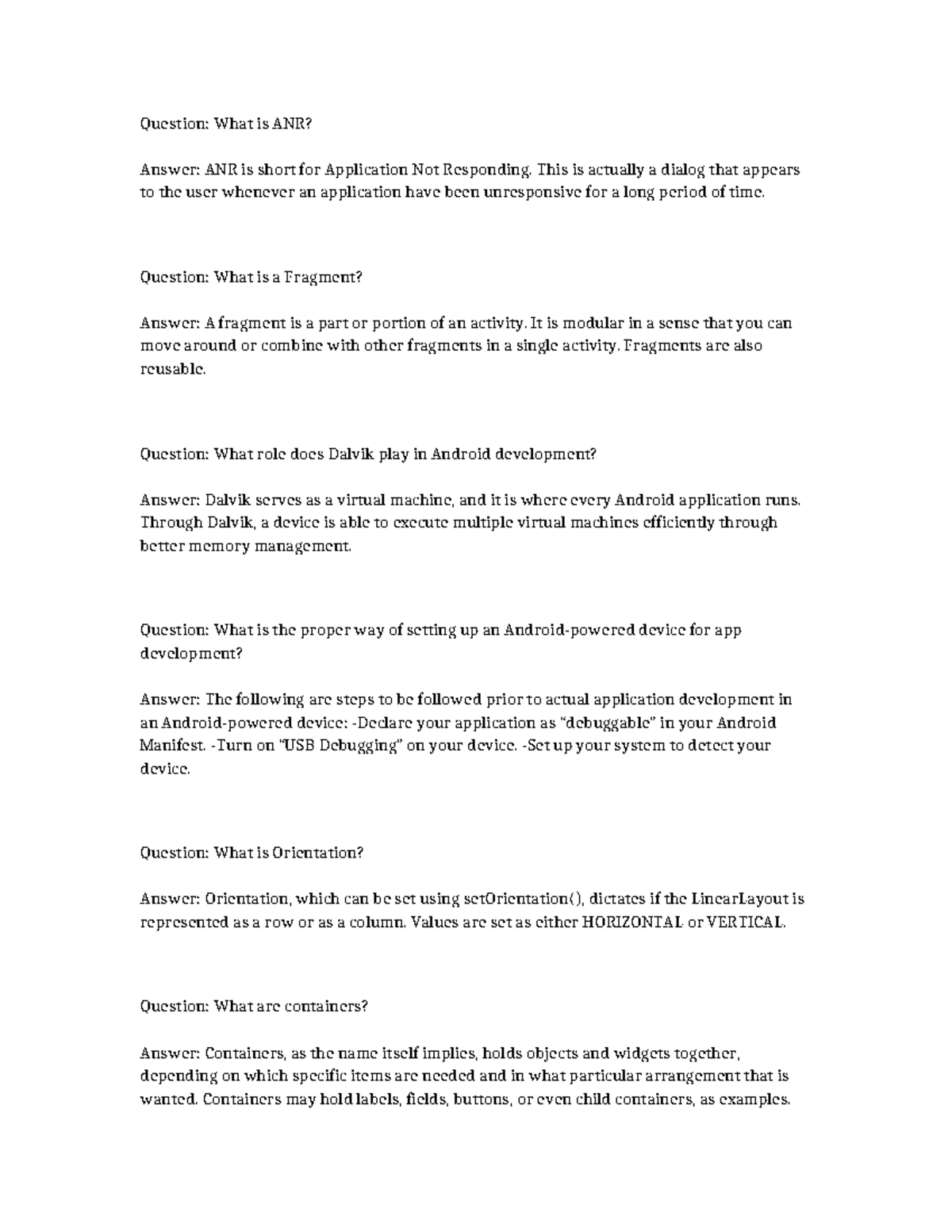 Overchargement dispended tergal - Question: What is ANR? Answer: ANR is ...