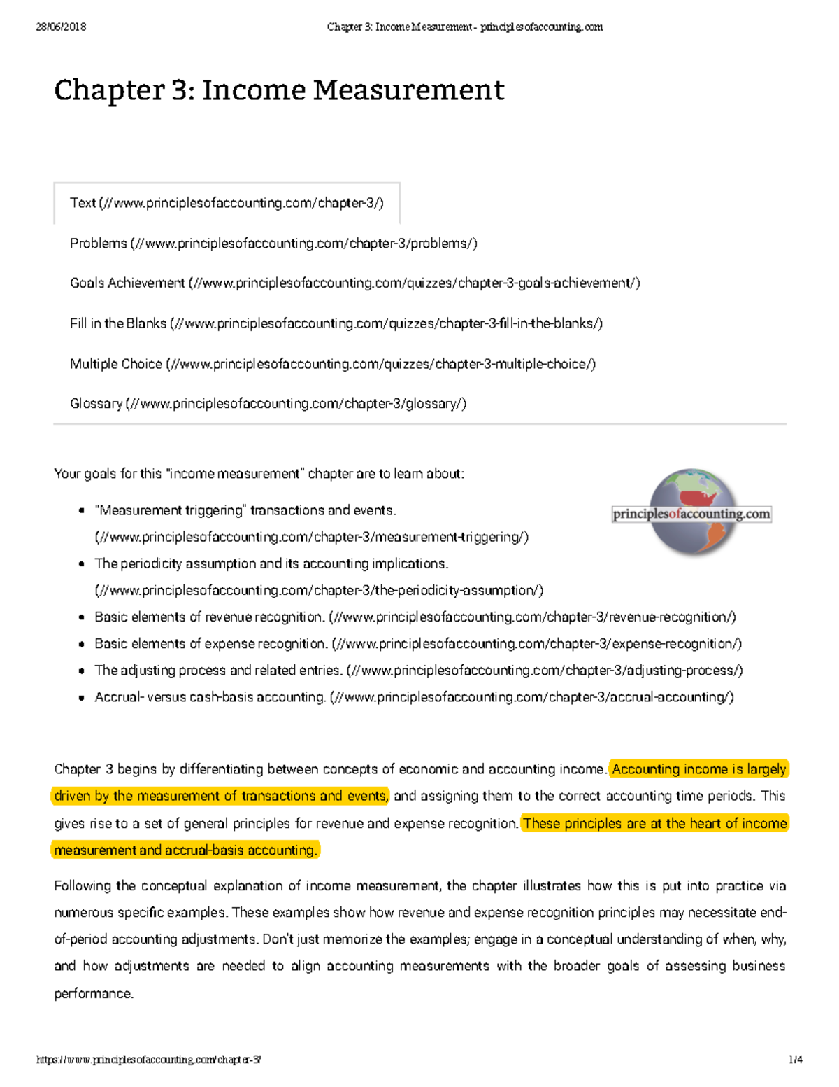 Chapter 3 - Lecture notes 3 - Chapter 3: Income Measurement ...