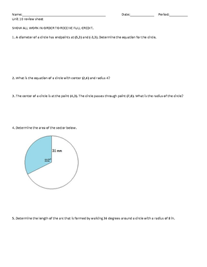 Circles Practice - Geometry assignment - ©n Q 2 N 0 z 1 v 9 J eKuuCtuar ...