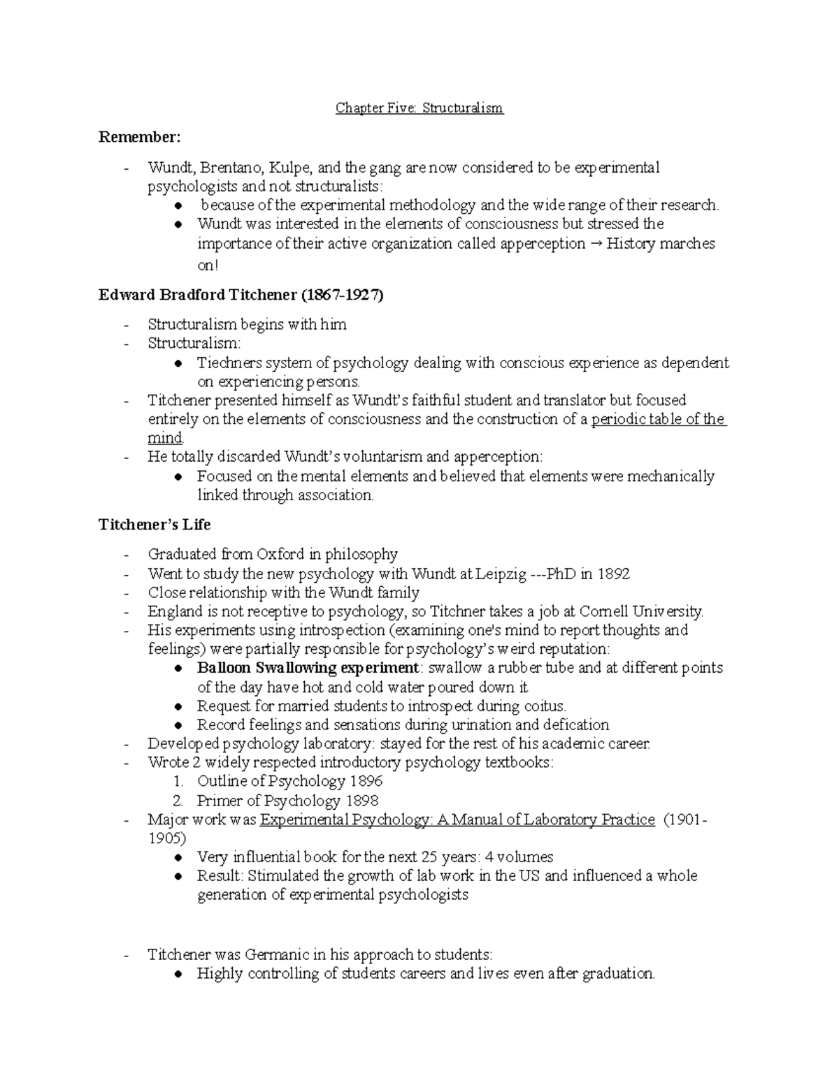 CH 5 PSYCH 415 0 - CH 5 NOTES Psyc 4150 Edwin Brainerd - Chapter Five ...