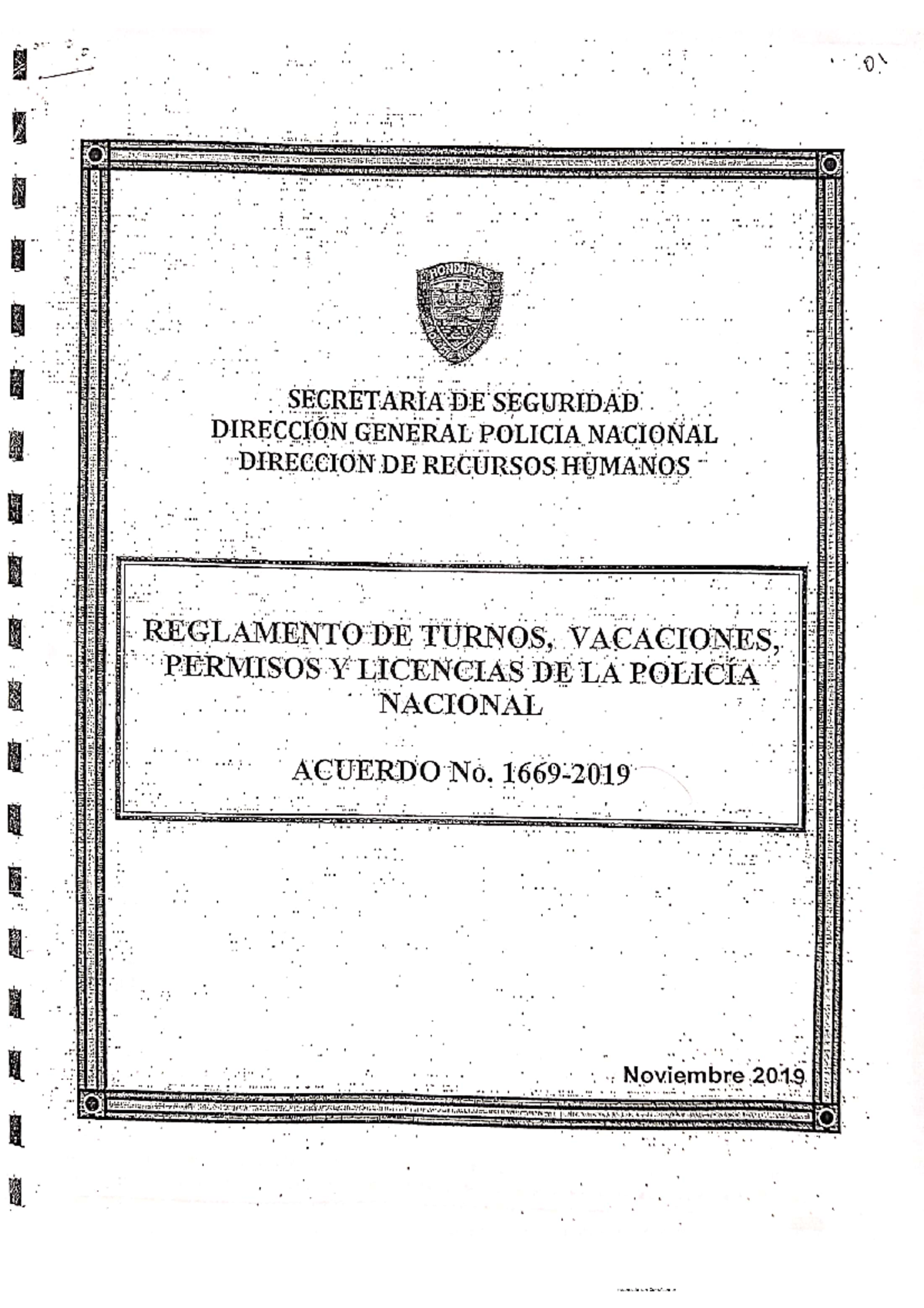 Reglamento DE Turnos, Vacaciones, Permisos Y Licencias DE LA Policia Nacional - Filosofía ...