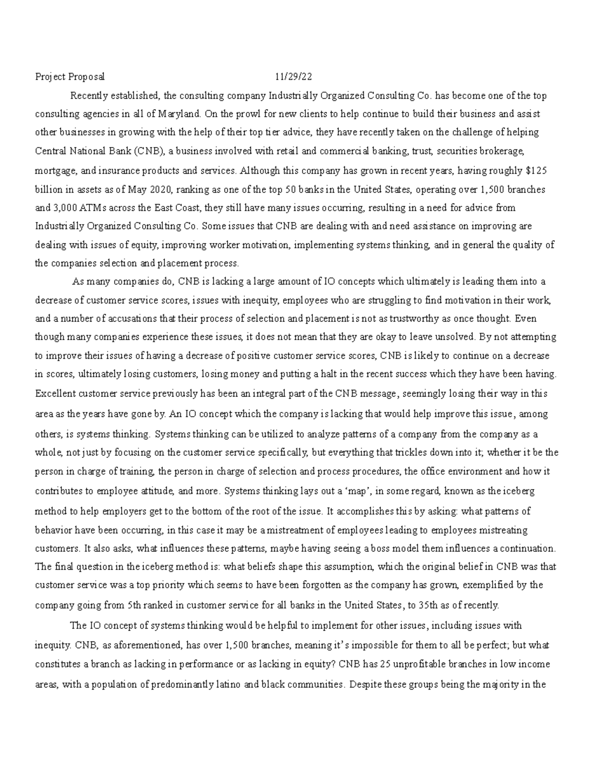 IO project proposal - big assignment towards end of course - Project ...