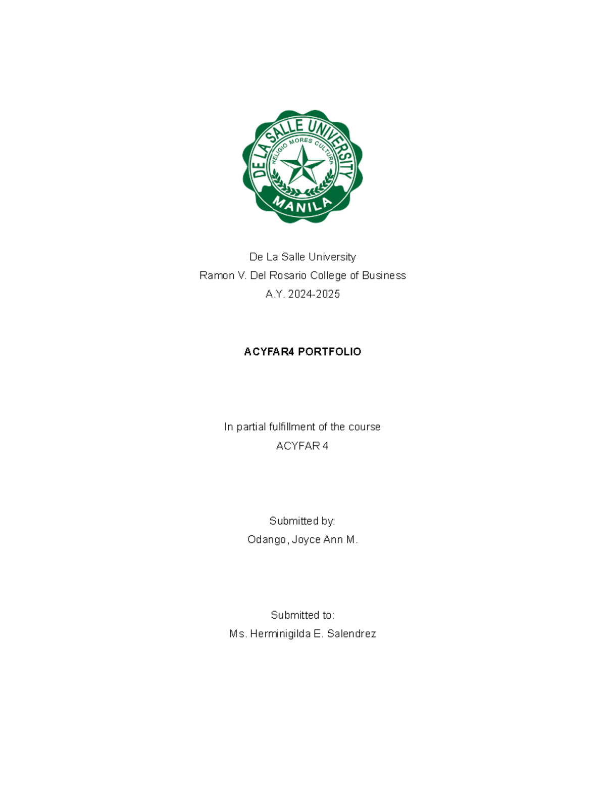 Acyfar 4 Critique Paper-SMC - De La Salle University Ramon V. Del ...