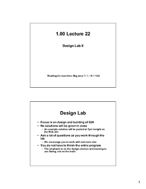 Design Lab I - Inheritance - Design Lab • Focus is on problem ...