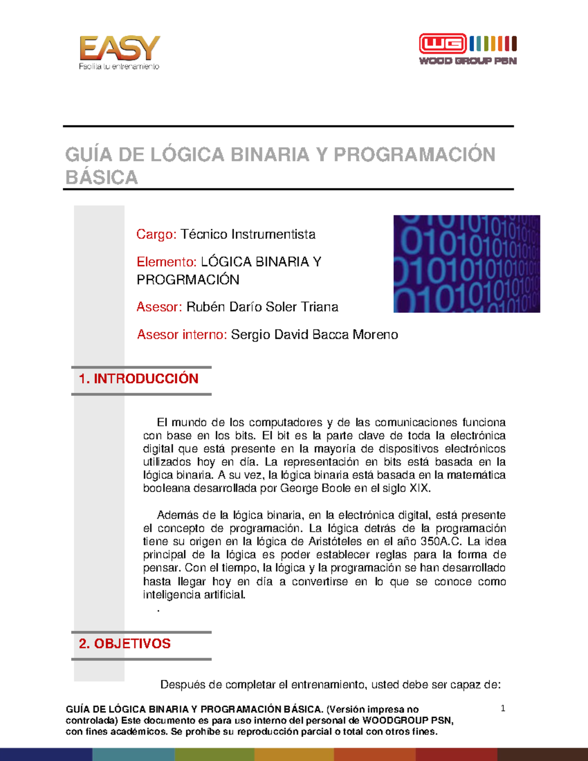 CO-INS15 Logica Binaria Progrmacion r1 - GUÍA DE LÓGICA BINARIA Y ...