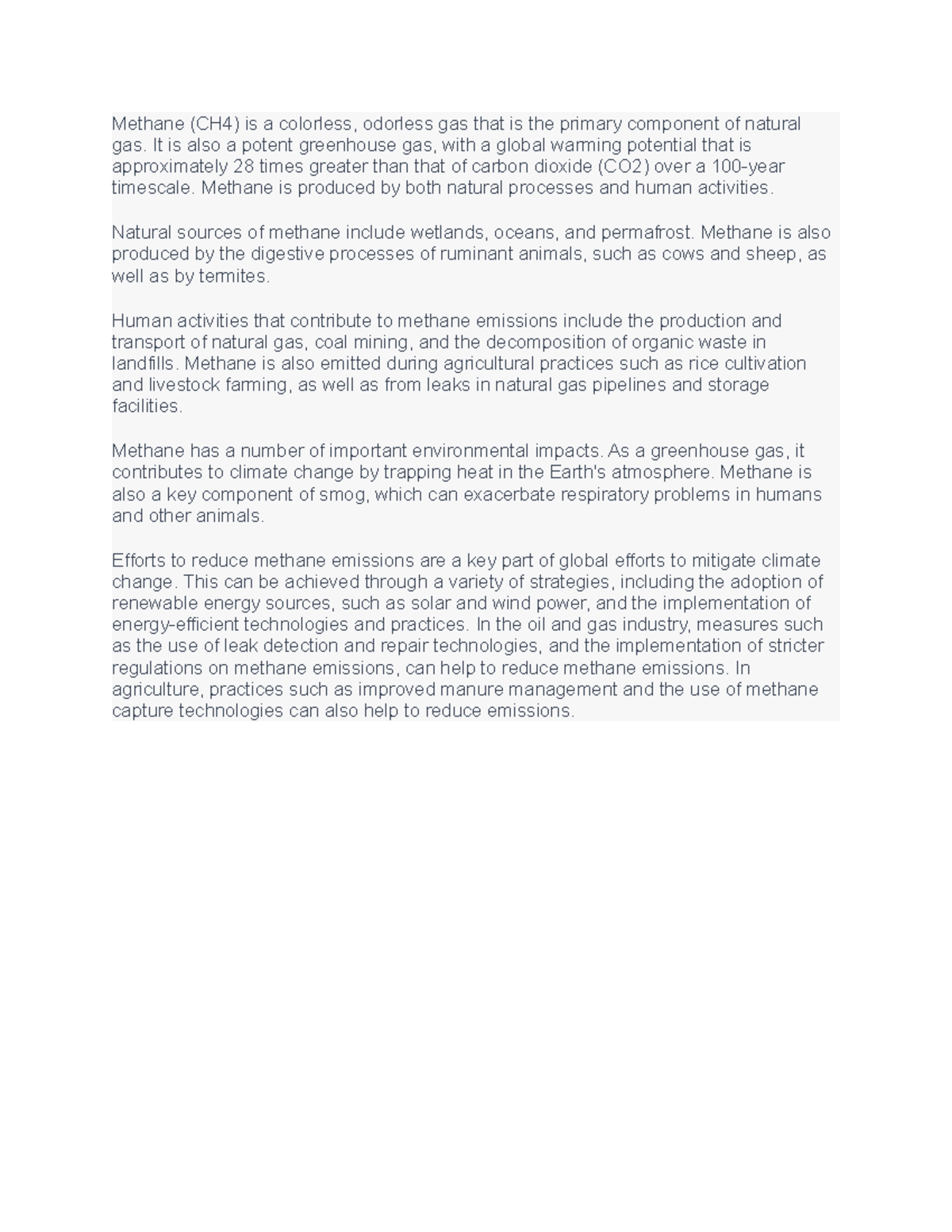 Everyting on Methane (CH4) - Methane (CH4) is a colorless, odorless gas ...