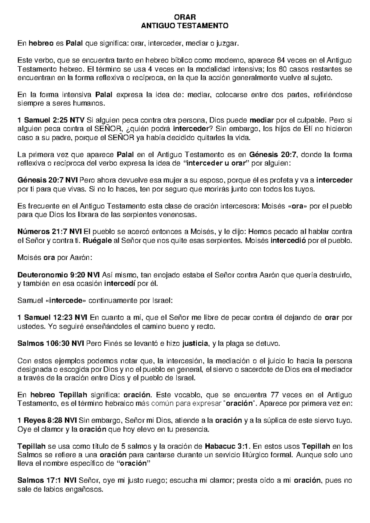 LA VERDADERA ORACIÓN - ORAR ANTIGUO TESTAMENTO En hebreo es Palal que ...