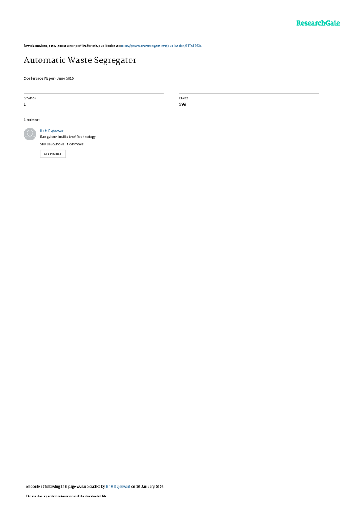automatic waste segregator - See discussions, stats, and author ...