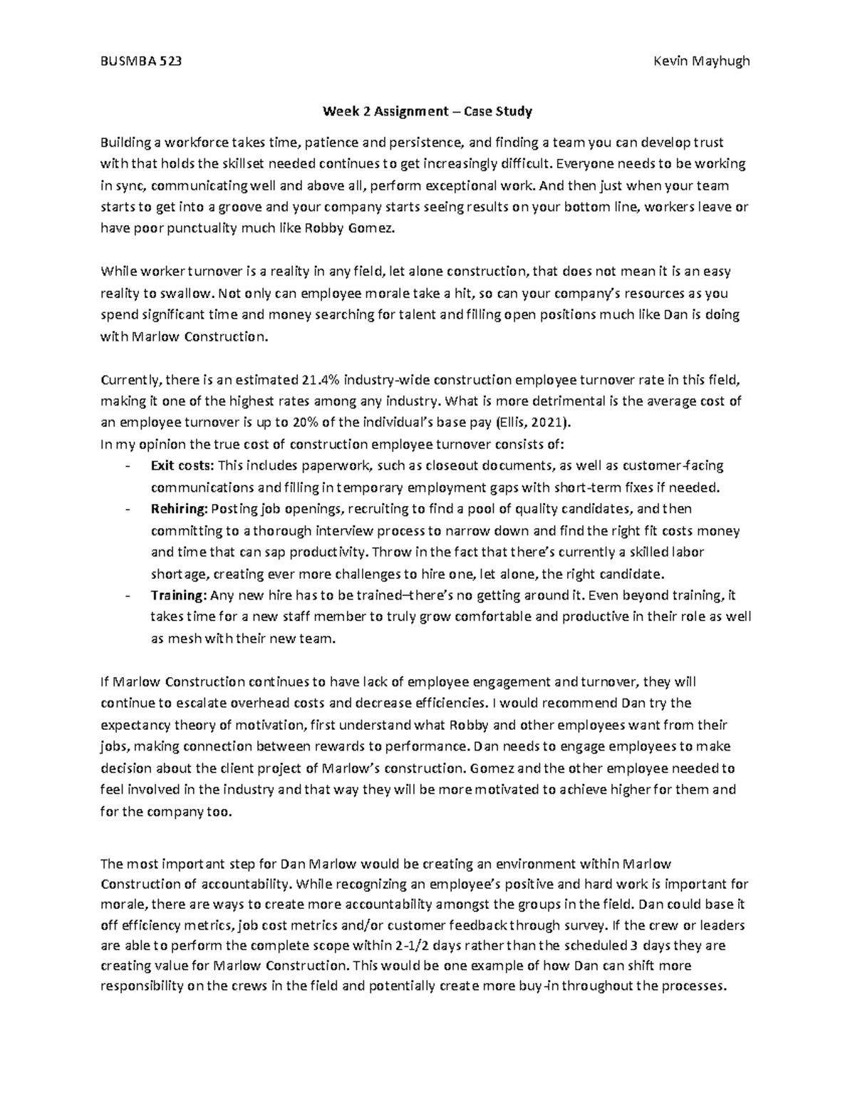 Week 2 Assignment – Case Study - BUS 450 - BSU - Studocu