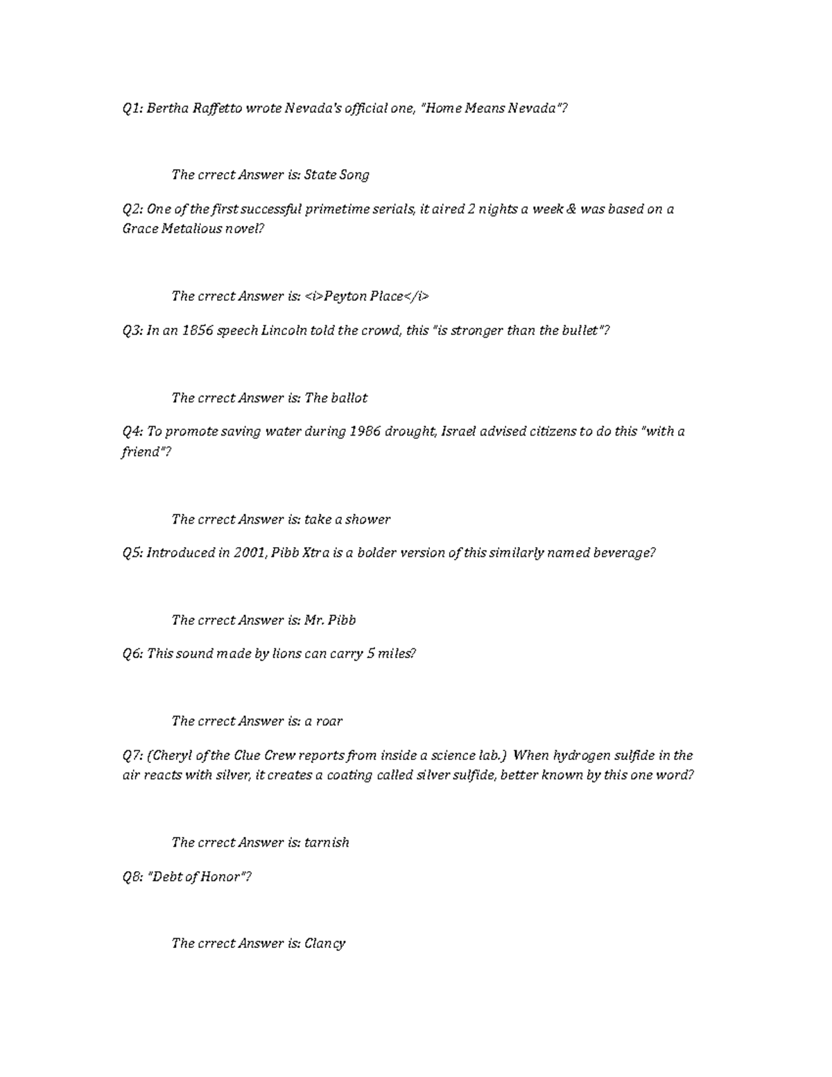 3 Notes for YJJD - Lesson assessment - Q1: Bertha Raffetto wrote Nevada ...