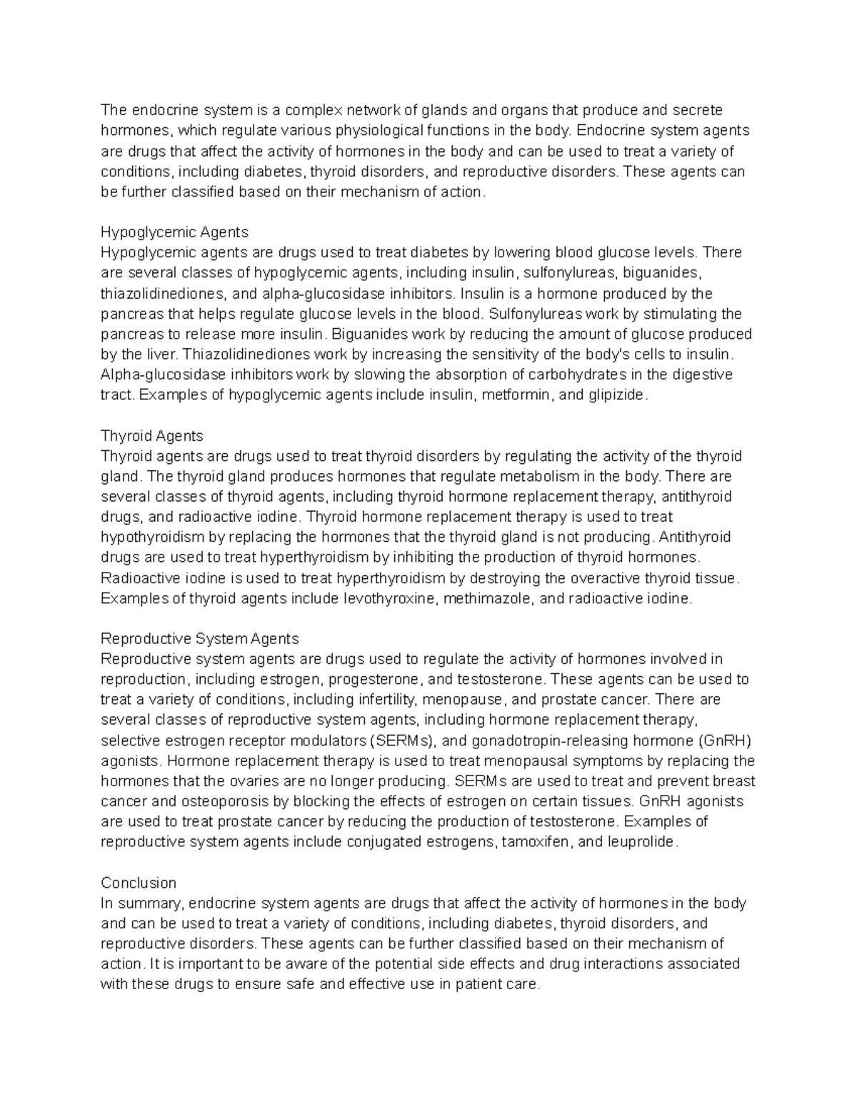Endocrine System Agents - The endocrine system is a complex network of ...