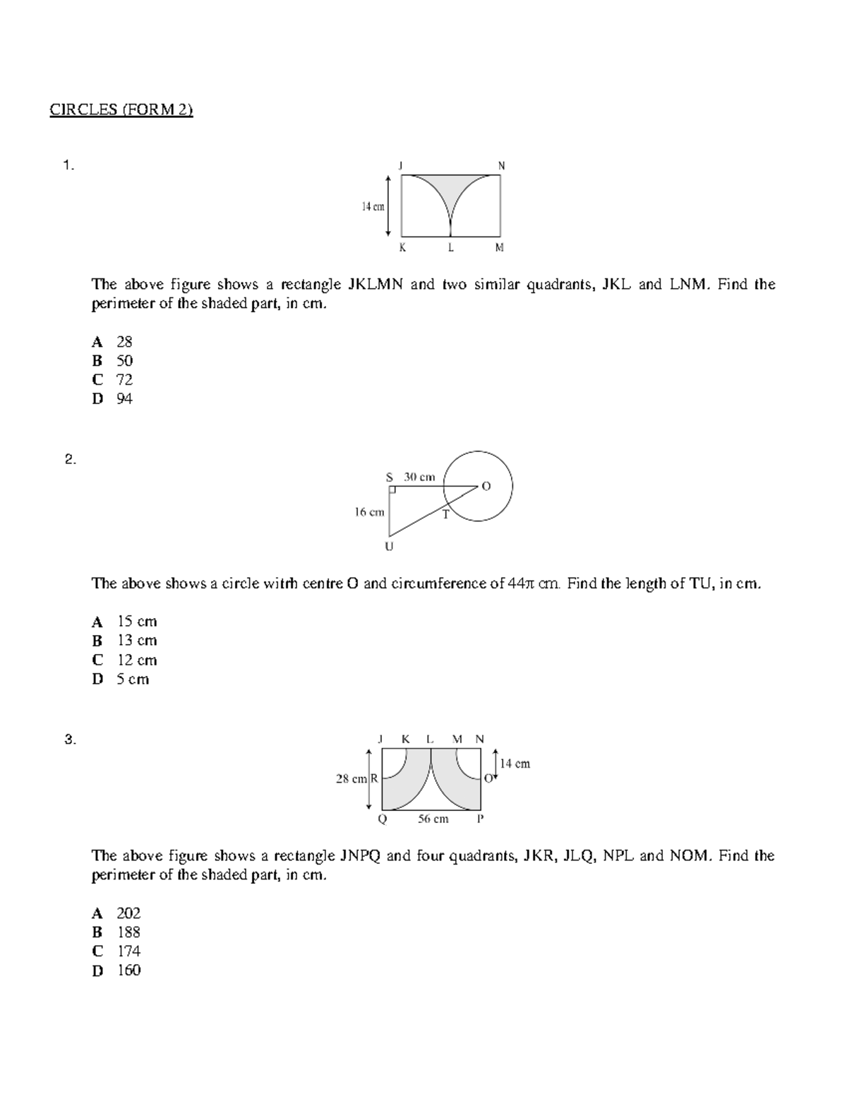 Circles FORM 2 - For students - CIRCLES (FORM 2) The above figure shows ...