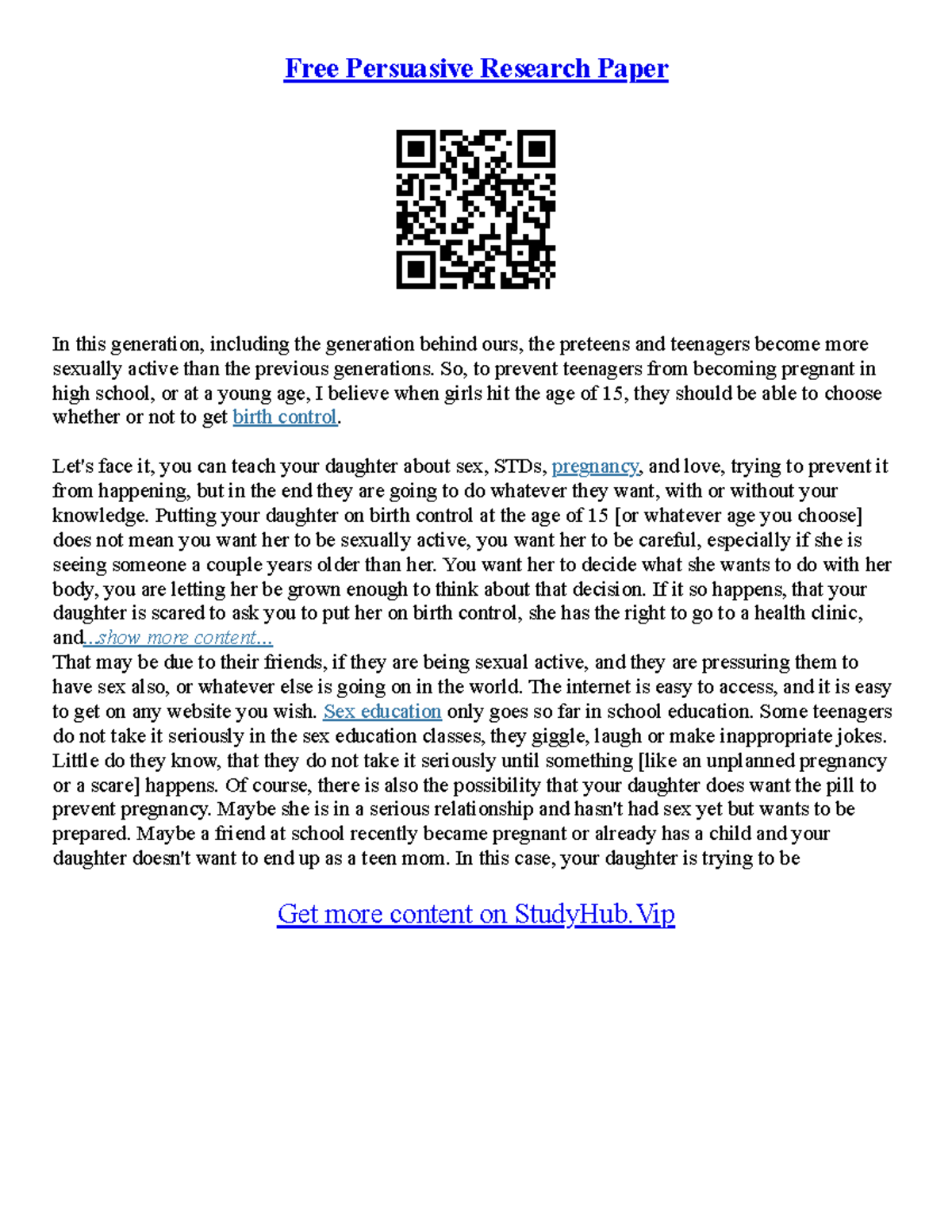 Persuasive Topics For Essays - Free Persuasive Research Paper In this ...