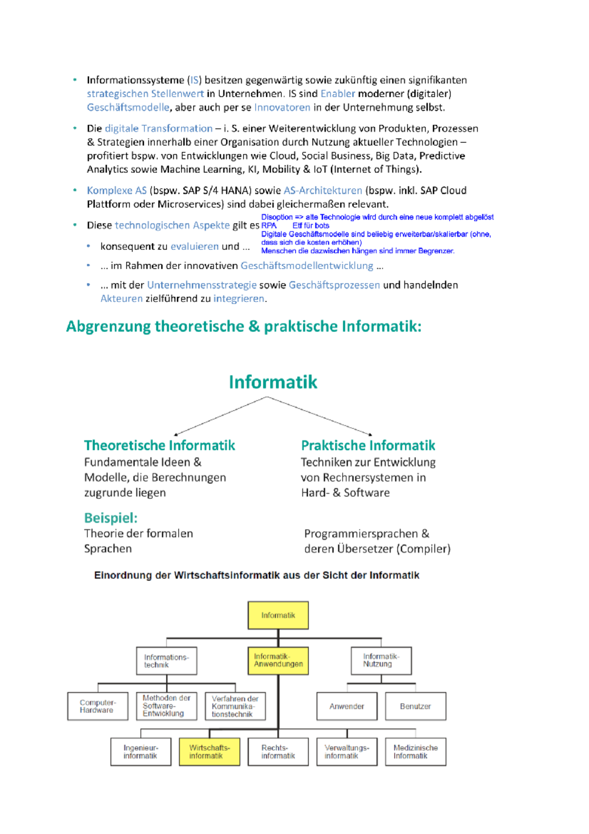Lernzettel Wirtschaftsinformatik Basics - Studocu