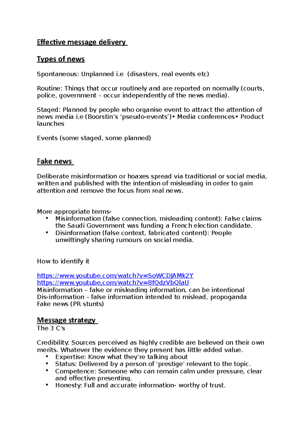 Effective message delivery - Effective message delivery Types of news ...