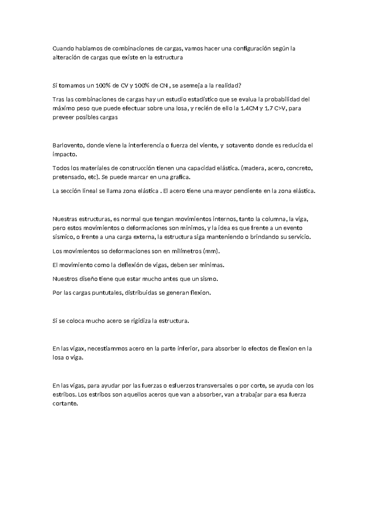 Cuando hablamos de combinaciones de cargas - Todos los materiales de ...