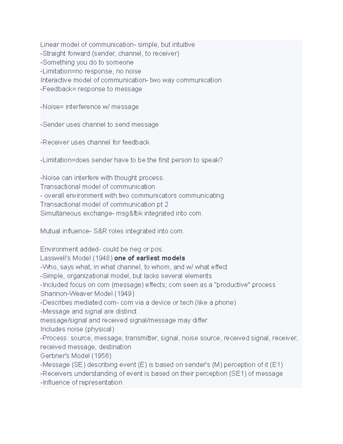 COMS 101 (76) - Lecture Notes - Linear model of communication- simple ...