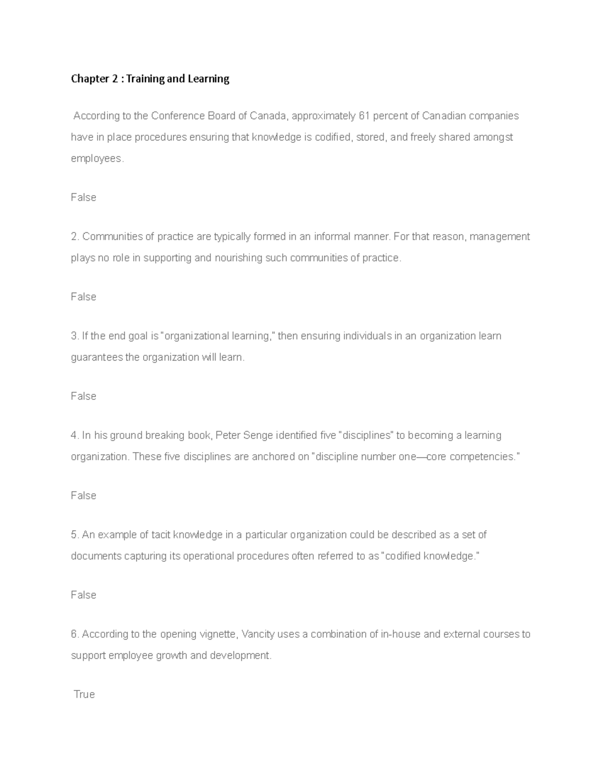 Chapter 2 Knowledge and Training - Chapter 2 : Training and Learning - Studocu