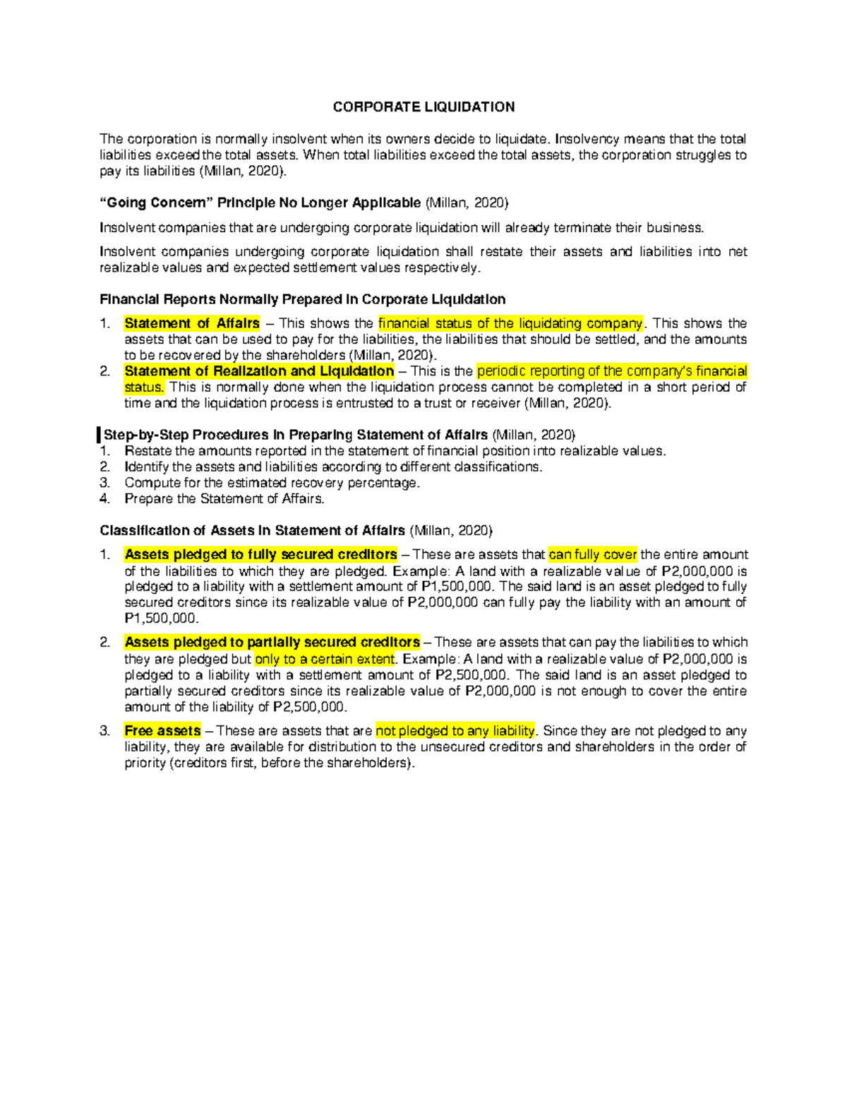 Note 4 - Accounting for Special Transactions - CORPORATE LIQUIDATION ...