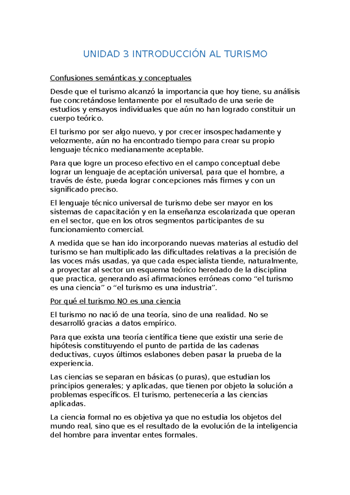 Unidad 3 Introducción AL Turismo - UNIDAD 3 INTRODUCCIÓN AL TURISMO ...