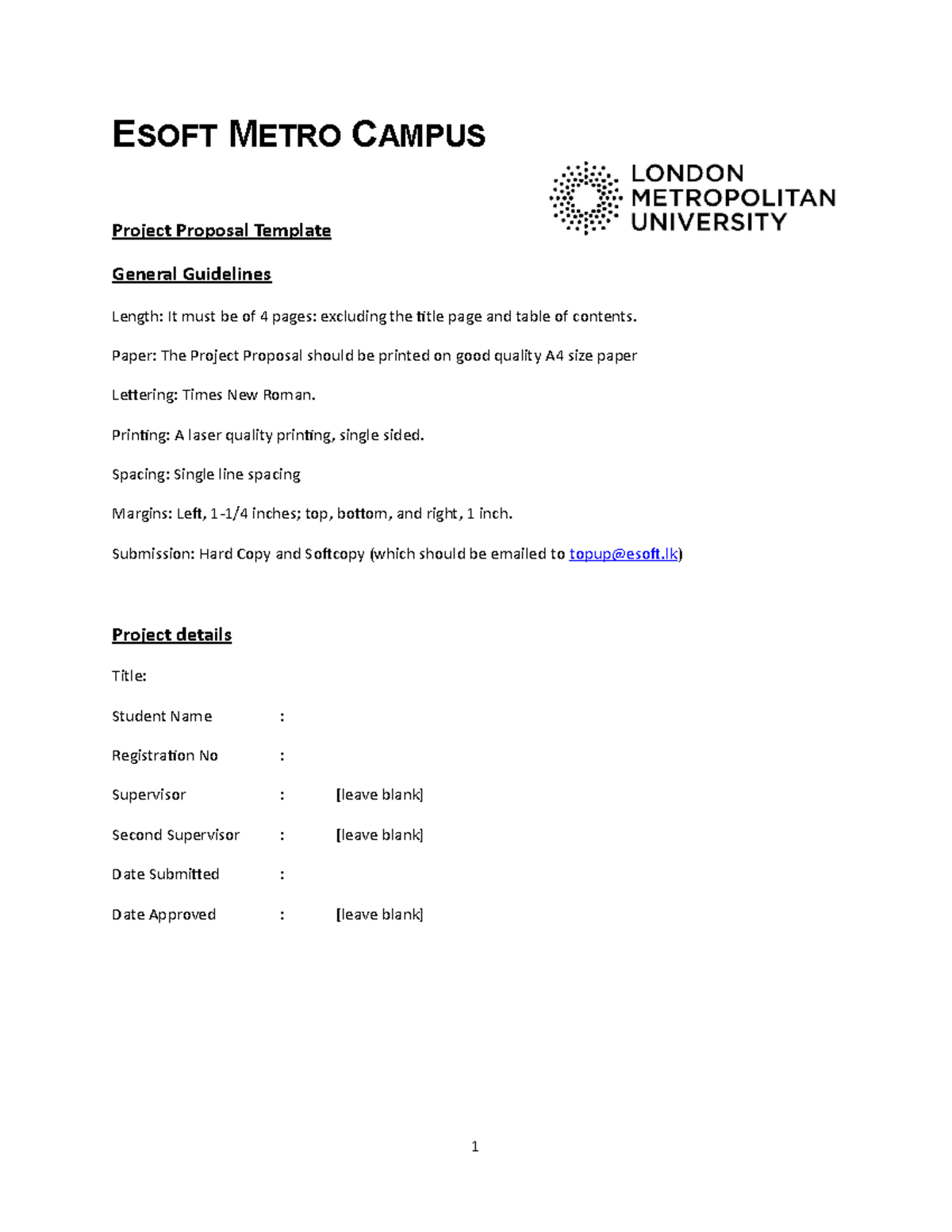 Final Project Proposal Template File - ESOFT METRO CAMPUS Project ...